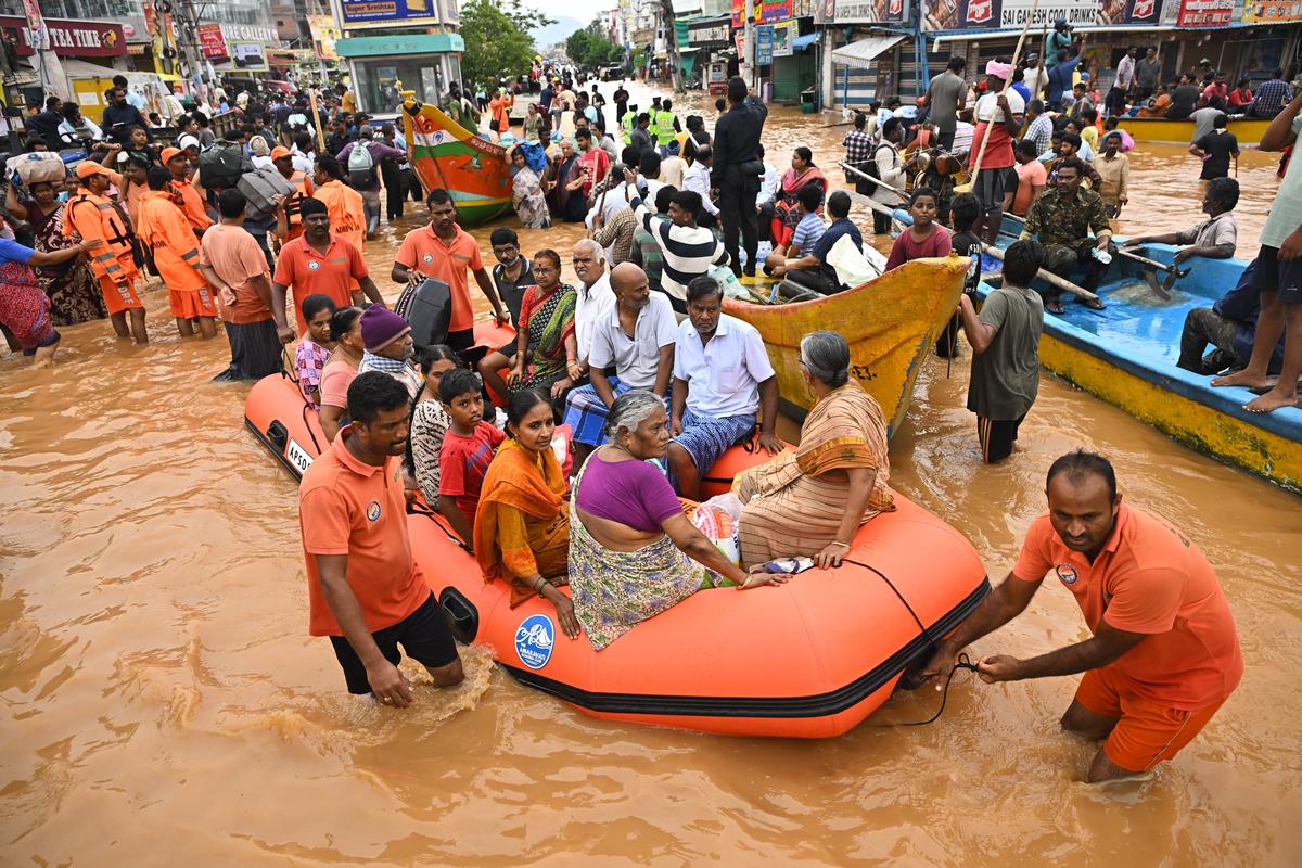 Andhra rains: 4.15 lakh people affected by rain and flood in Andhra Pradesh; Navy steps in - The ...